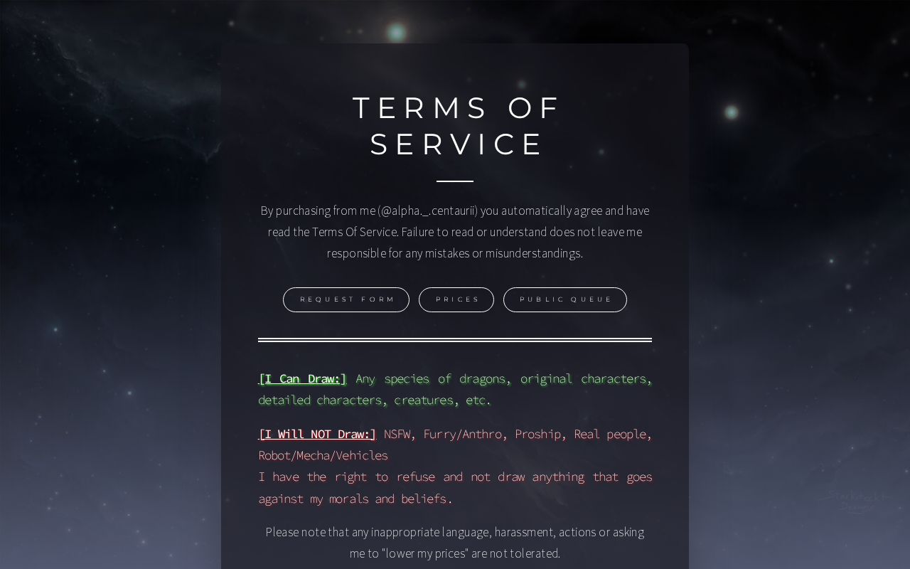 Alpha's Terms of Service